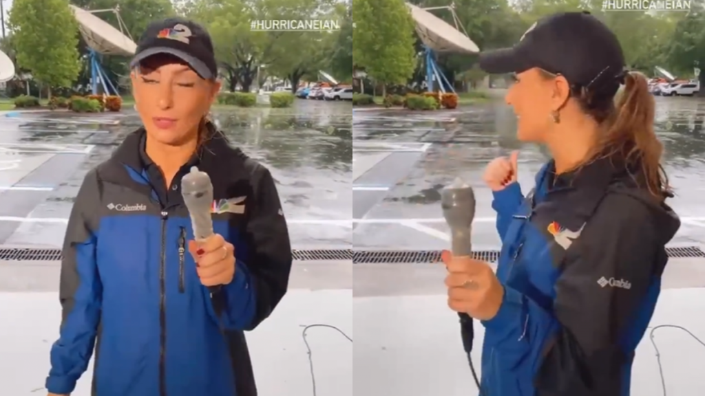 Huracán Ian: Reportera utilizó un condón en su micrófono en plena ...