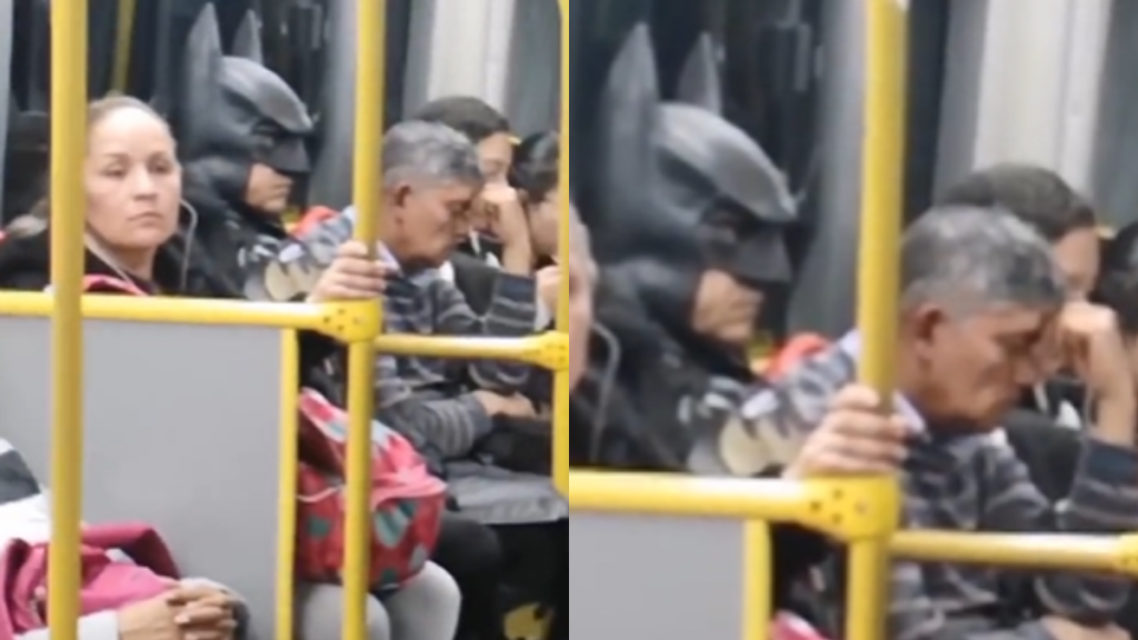 Pillaron a Batman en TransMilenio y dicen que iba para Héroes