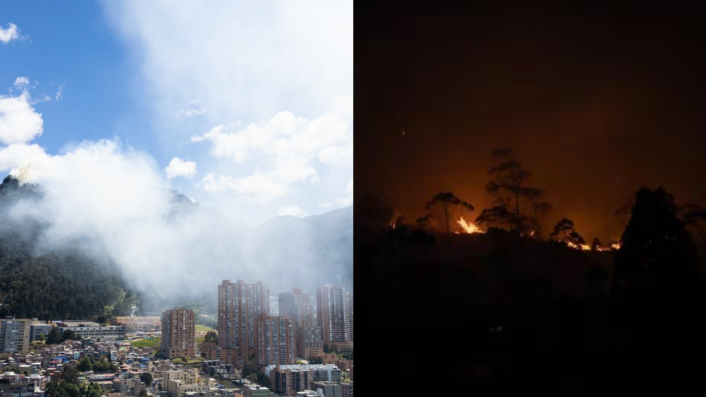 Las imágenes más impactantes del incendio forestal en Bogotá