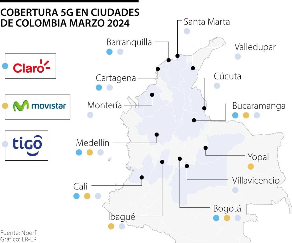 Red 5G: este es el mapa de cobertura en Colombia