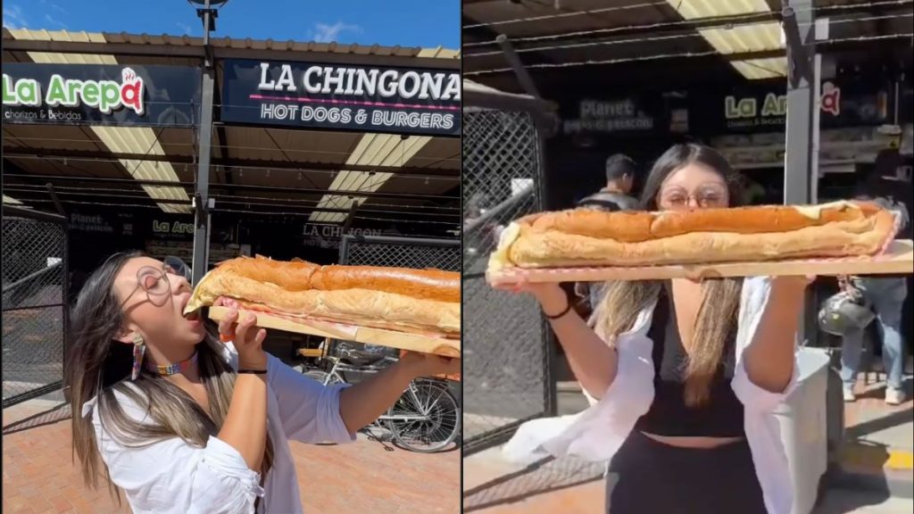 El perro caliente gigante que venden cerca a estación de Transmilenio