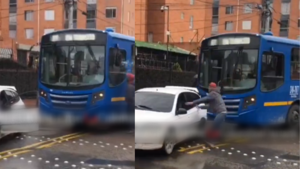 VIDEO: conductor de SITP y de carro particular se pelearon